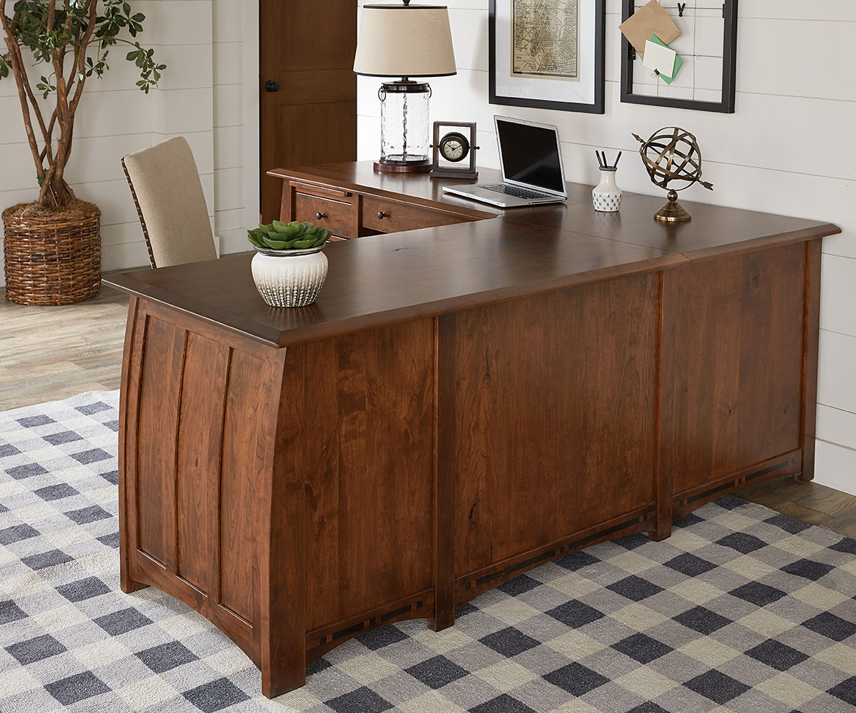 Boulder Creek Sit To Stand L Desk - Vicki's Amish Traditions