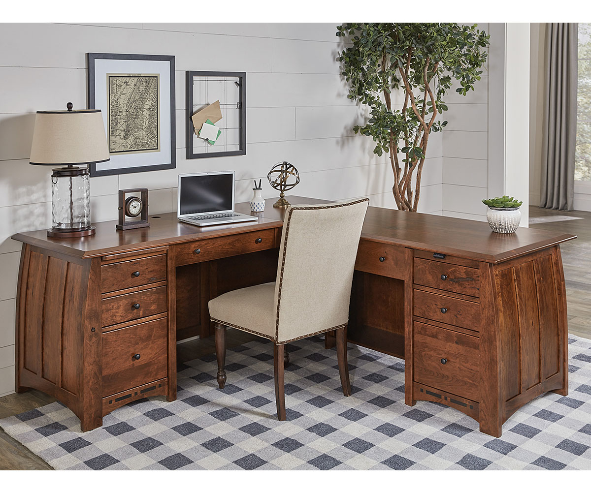 Boulder Creek Sit To Stand L Desk - Vicki's Amish Traditions